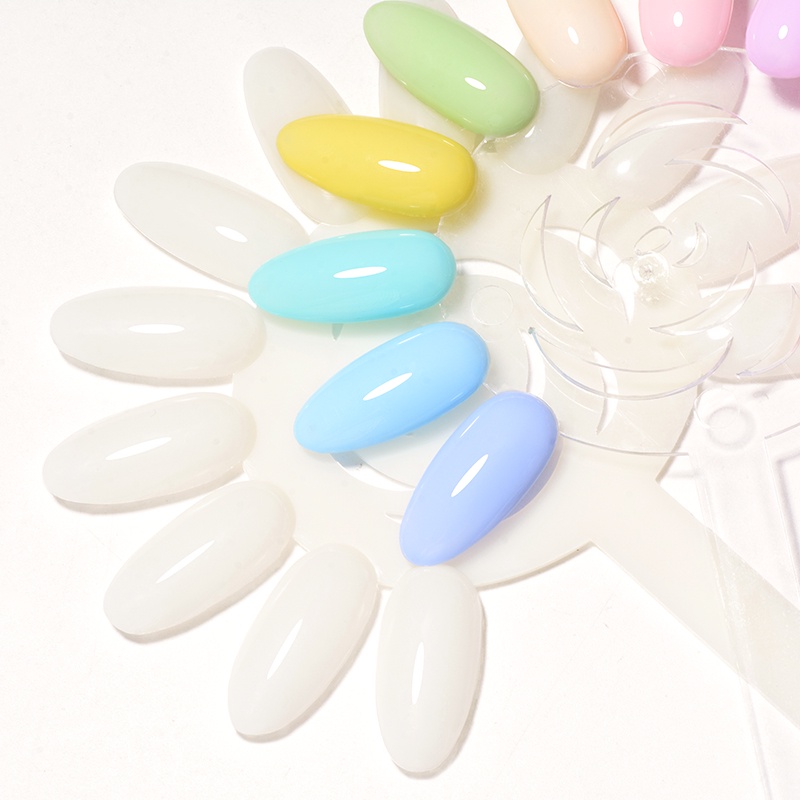 MTSSII False Nails Tips Color Chart Palette Fan-shaped Colors Nail Color Card Chart Palette ...