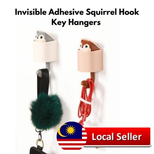 Invisible Adhesive Squirrel Hook Key Hangers Penyangkut Kunci | Shopee ...