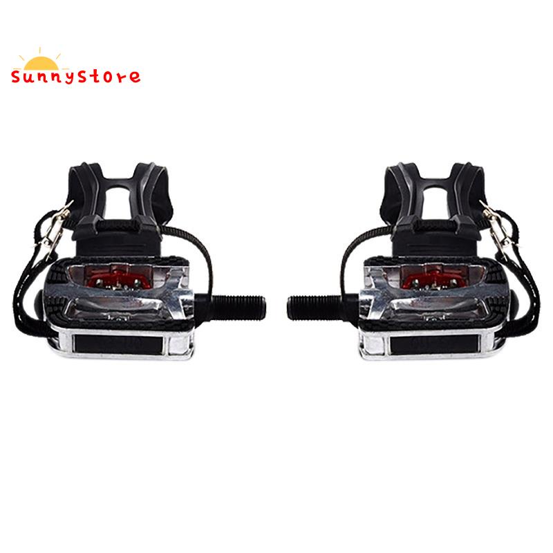 SPD Pedals for Spin Bike with Toe Cages for Shimano Clip Pedals Indoor ...