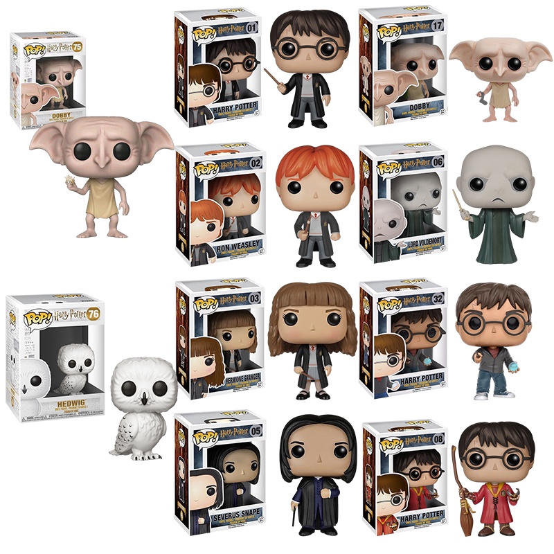 Funko Pop Harry Potter Dobby Ron Weasley Hermione Granger Hedwig ...