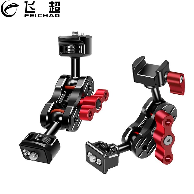 FEICHAO Dual Head Magic Arm with 20mm Ballhead NATO Clamp Cold Shoe Mount 1/4 Screw for DSLR ...