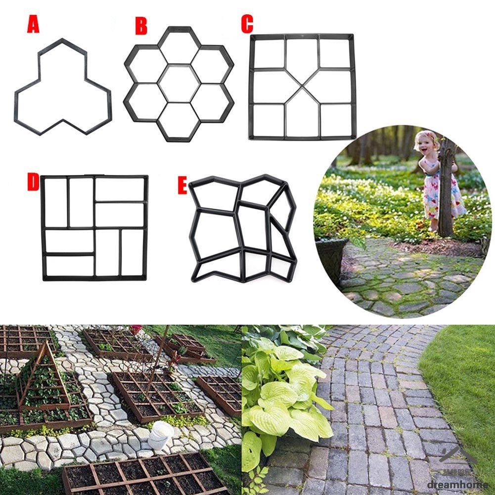 INT- Garden DIY Plastic Path Maker Pavement Model Concrete Stepping ...