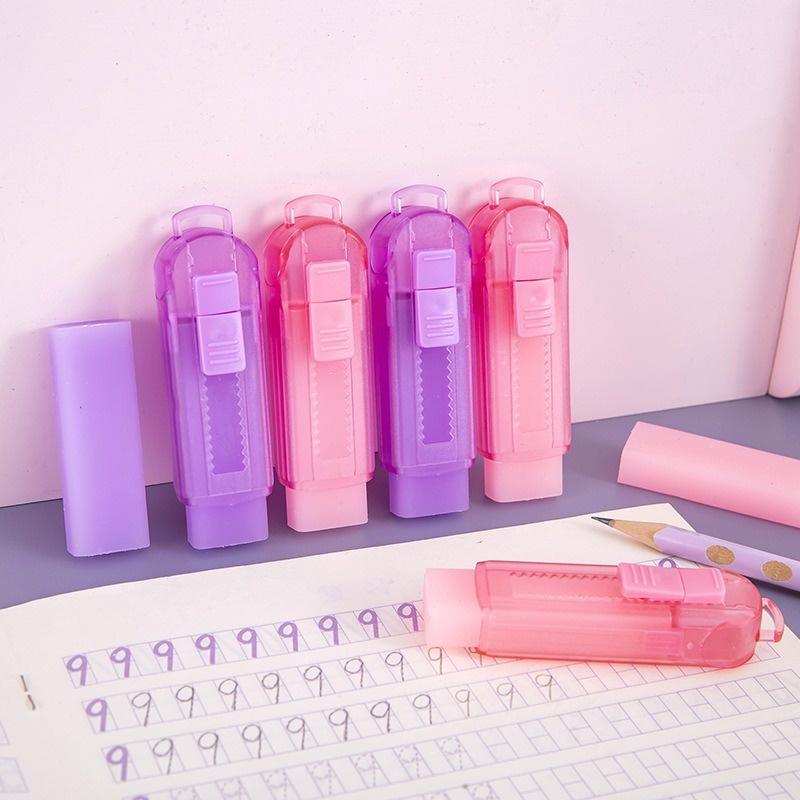 Jelly Push-Pull Move Eraser 6900 Funny Eraser 1 Holder With 2 Eraser ...