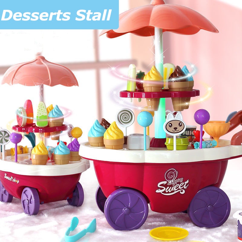Kids Toy Sweet Treats Ice Cream Candy Fruit Desserts Stall Toy Set ...