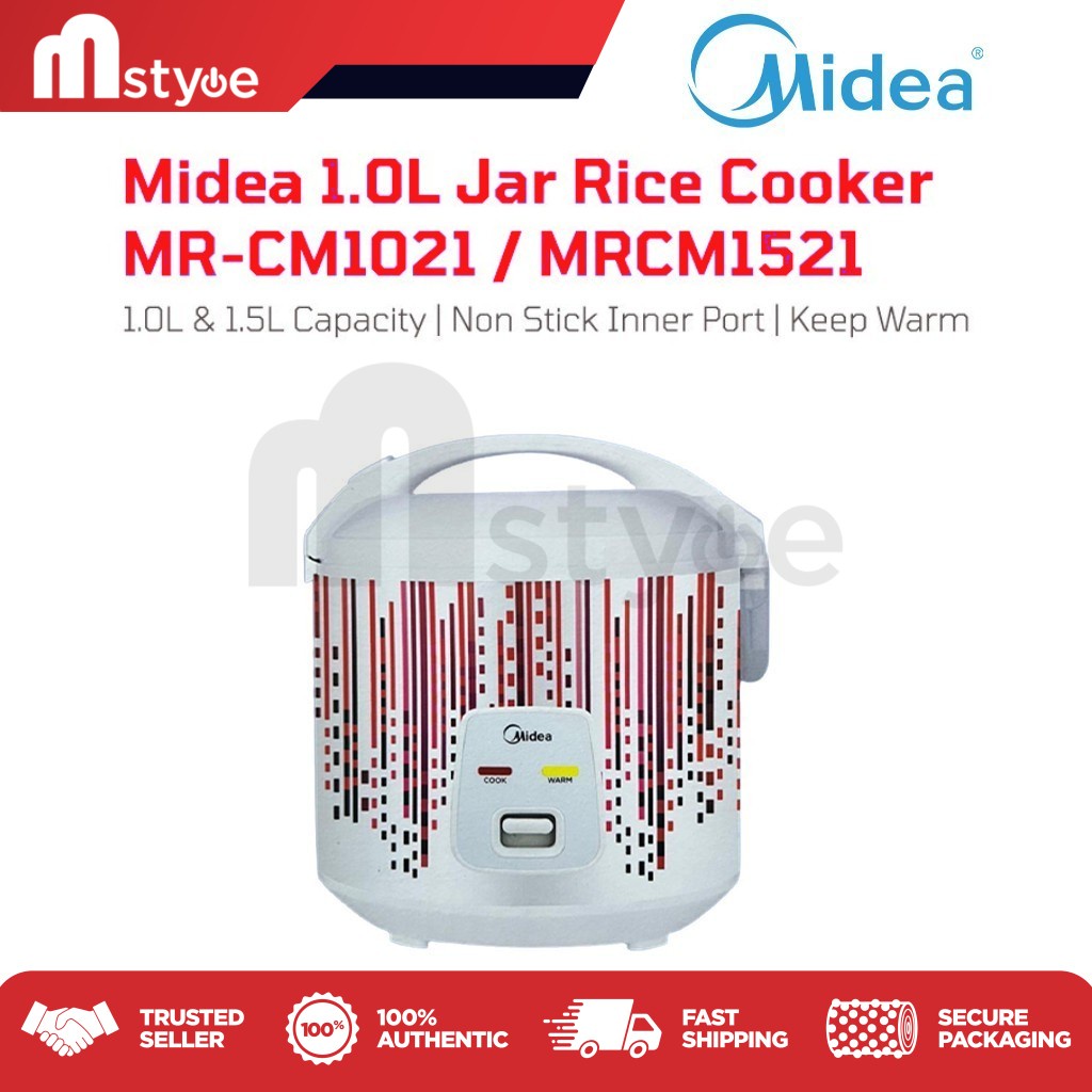 Midea 1.0L Jar Rice Cooker MR-CM1021 / MRCM1521 1L & 1.5L Periuk Nasi ...