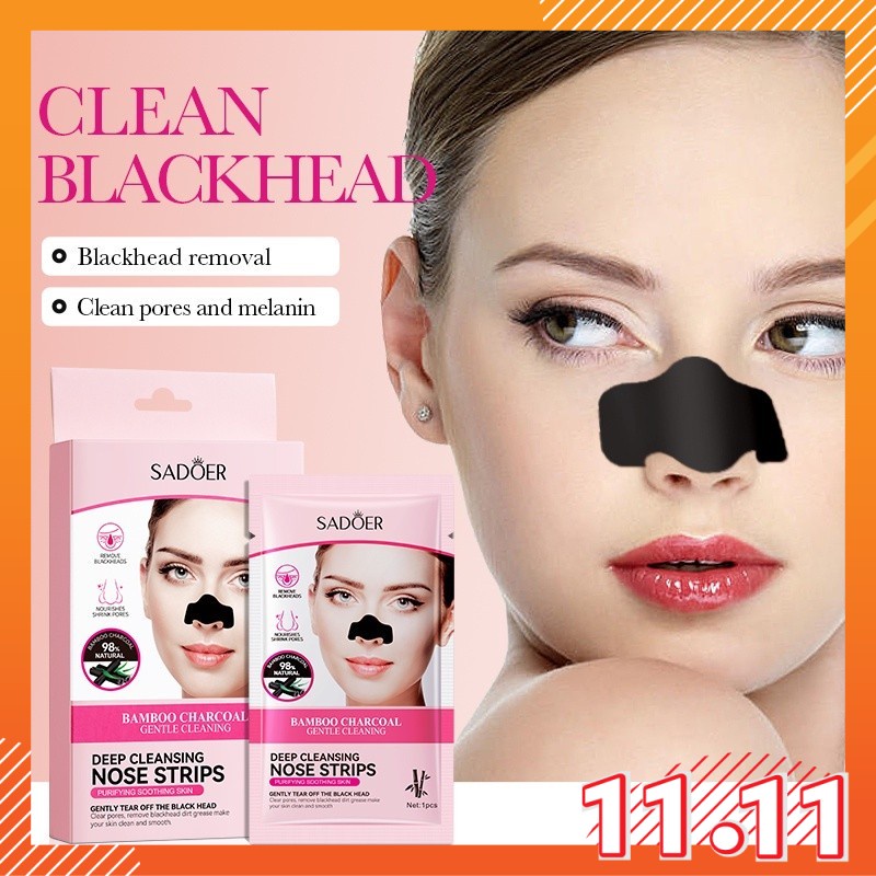 May Sadoer Bamboo Charcoal Deep Cleansing Nose Strips Gently Tear Off