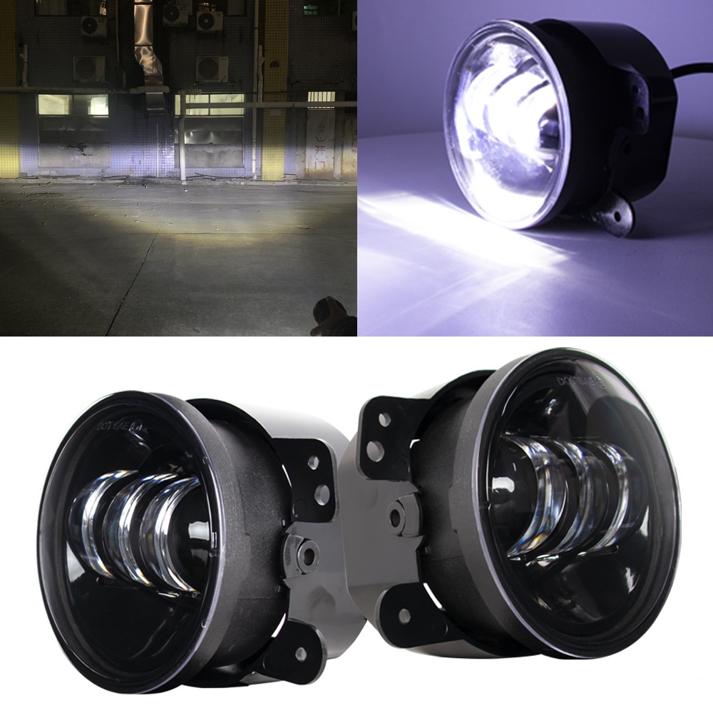 4 Inch LED Fog Lights 60W Bright Two-Tone Amber Yellow/White Light ...