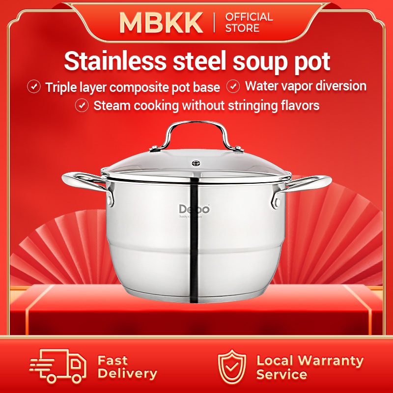 Austenitic Stainless Steel Stock Pot 24cm Thick Household Pot with ...