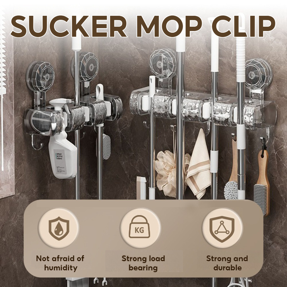 Suction cups strong buckle wall row Hooks mop clip Suction cup hooks ...