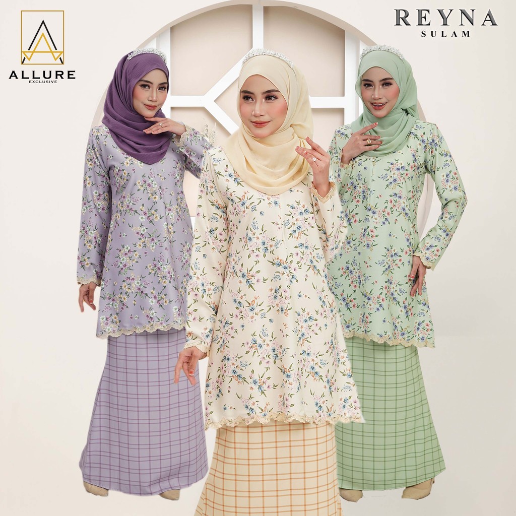 Allure Exclusive Set Baju Kurung Sulam Reyna 2025 Ibu Anak Sedondon | Shopee Malaysia