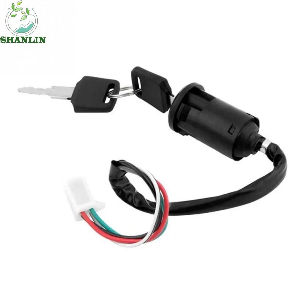 SHANLIN ATV Ignition Key Switch, 2 Keys Male Plugs Motorcycle Ignition ...