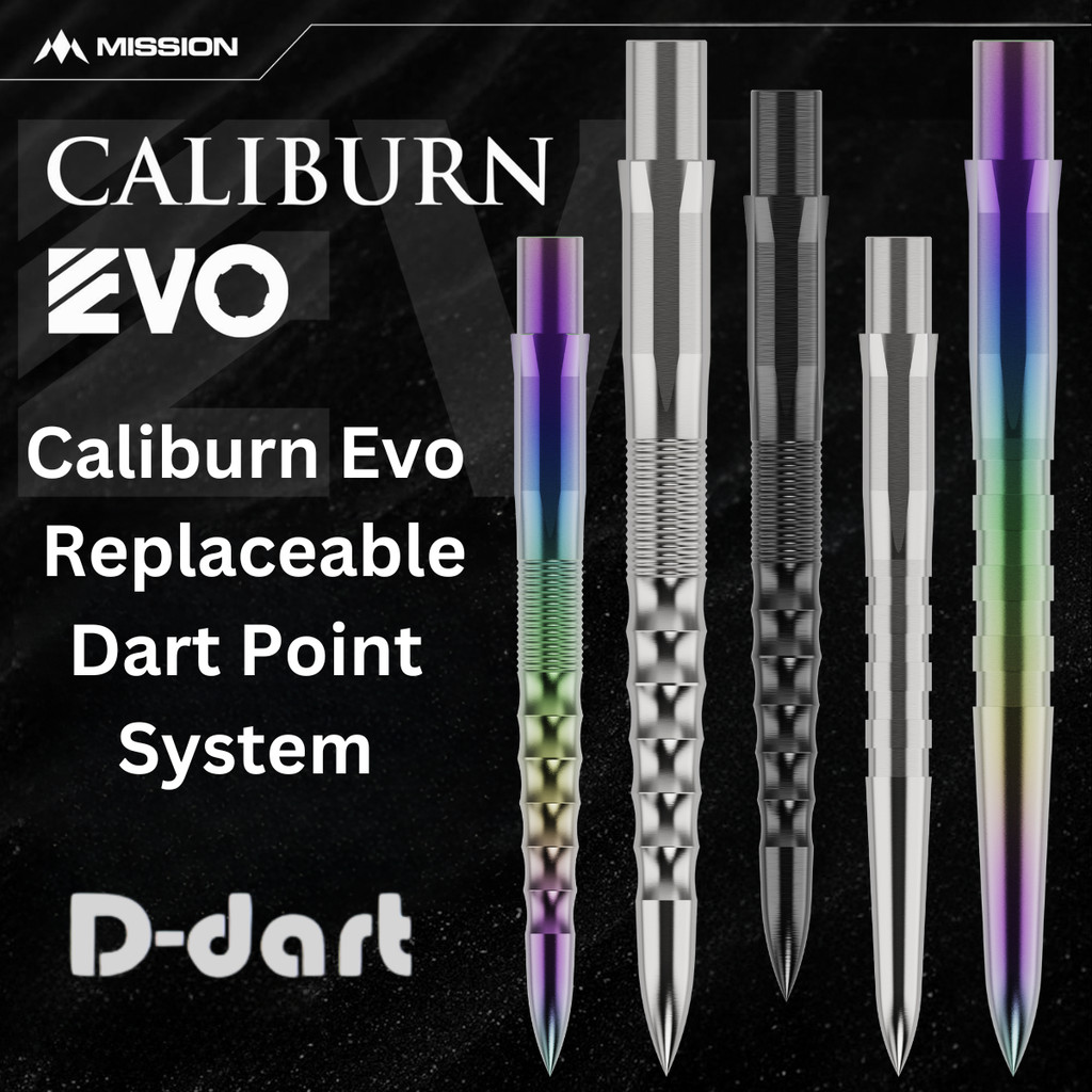 MISSION CALIBURN DART POINT - EVO SILVER/BLACK/CORAL REPLACEMENT DARTS ...