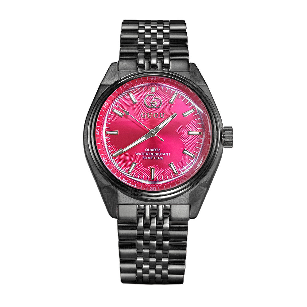 Guou 6071 Simple Retro Quartz Watch Temperament Steel Band Ladies Watch ...