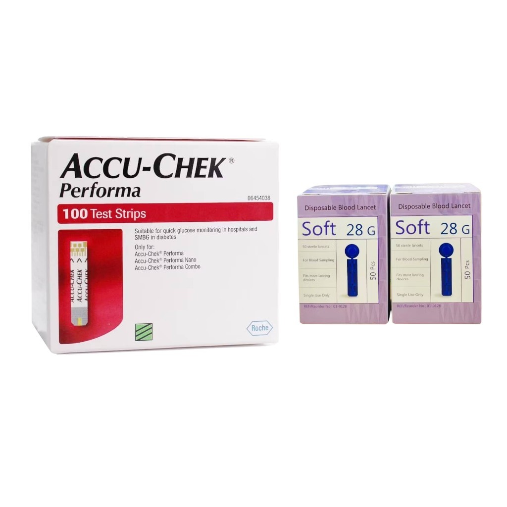 Accu-Chek Performa Blood Glucose Test Strips 100's pcs With Sterilance ...