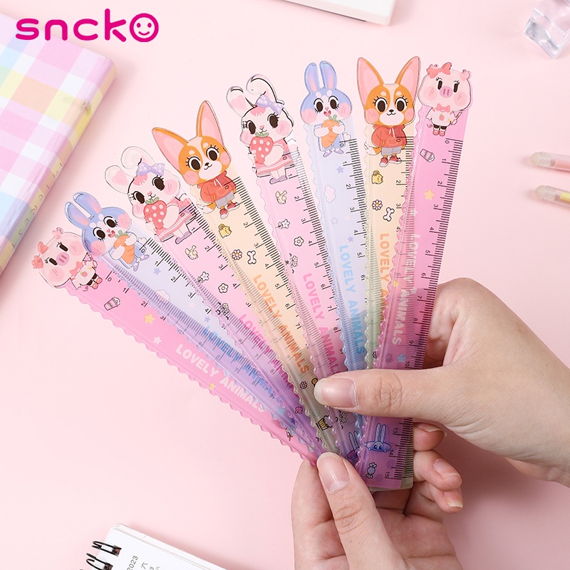 Cartoon Cartoon 15cm Ruler Cartoon Animal Transparent Plastic Ruler ...
