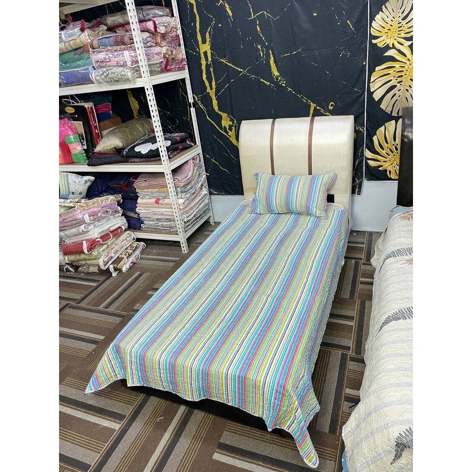 Patchwork Set 2 in 1 Hamparan Fahim Single Size Katil Anak Bujang ...