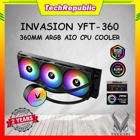 INVASION YFT-360 360MM FAN ARGB CPU AIO WATER COOLER / LIQUID COOLER ...
