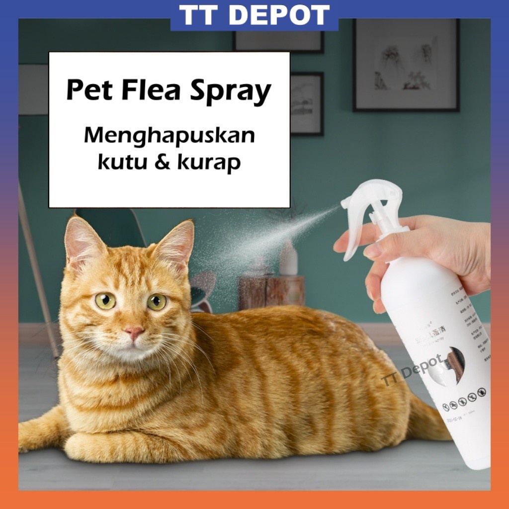 Multipurpose Pets deodorant Anti Flea Spray Kucing Cat Dog Kurap Gatal ...