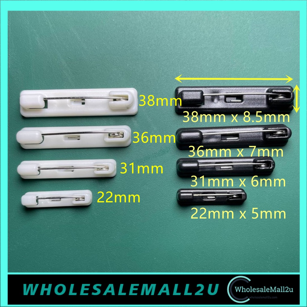 Plastic Pin 22mm 31mm 36mm 38mm White and Black Stainless Steel Pin ...