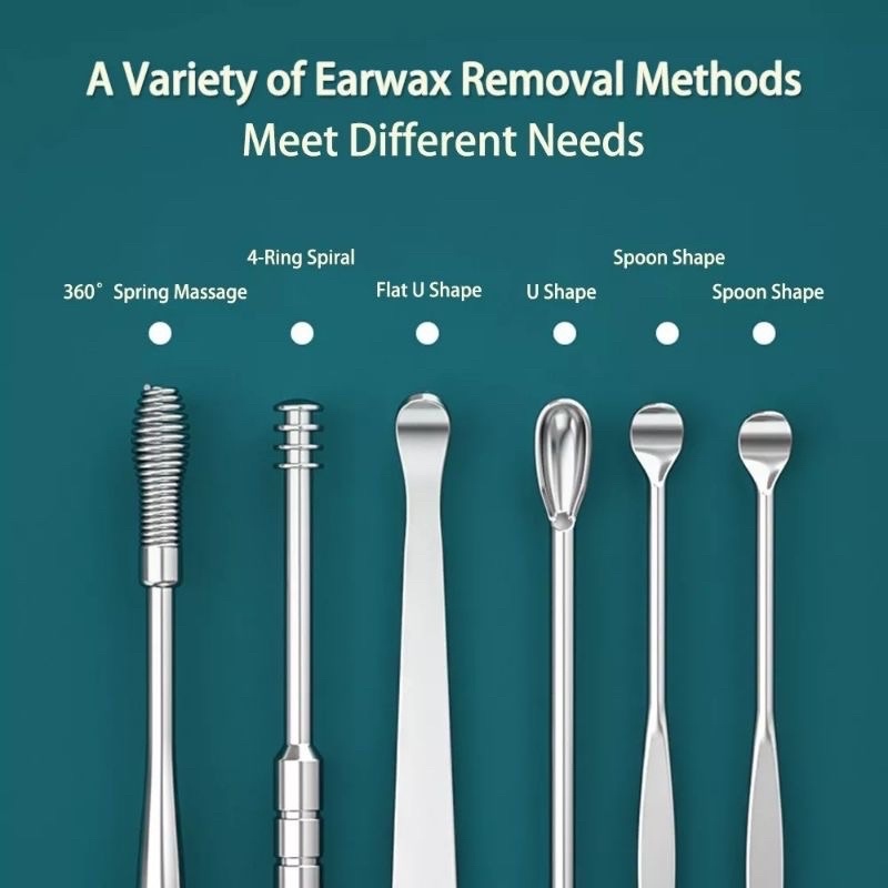 High Quality Metal Ear Pick Cleaner Tweezer Spoon Spring Dry Ear Wax ...