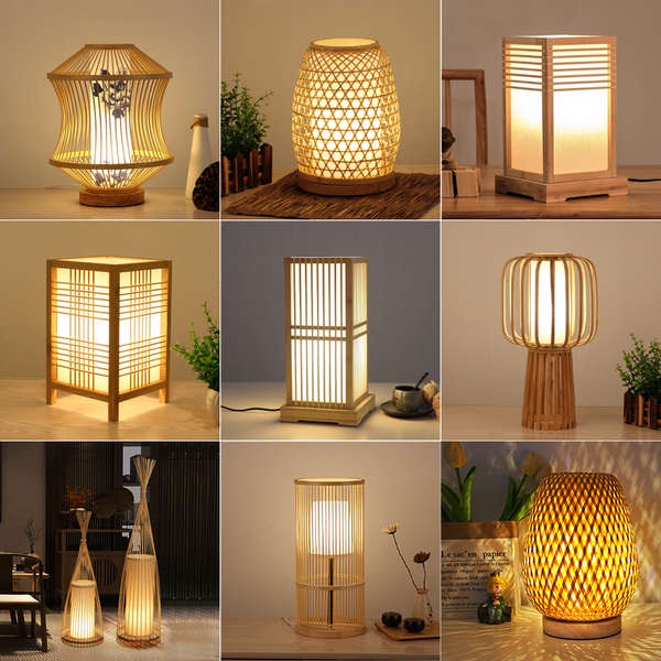 New Chinese Style Floor Lamp Table Lamp Living Room Bedroom Bedside ...