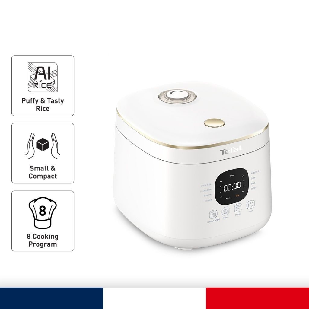 Tefal Rice Mate Mini Fuzzy Logic Rice Cooker 0.7L (RK5151) | Shopee ...