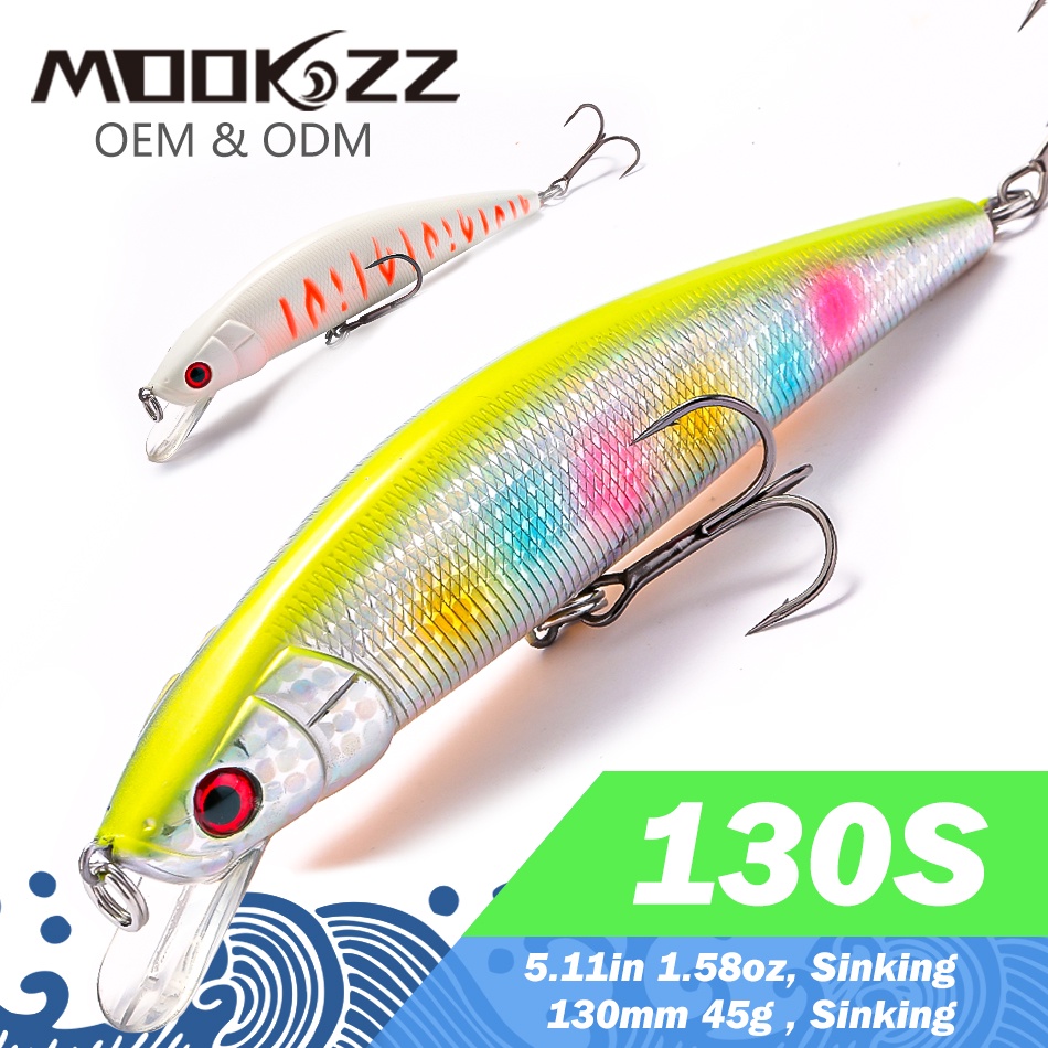 MOOKZZ SEA Minnow Sinking Lure 130MM 45G MINNOW Hard Fishing Lure ...