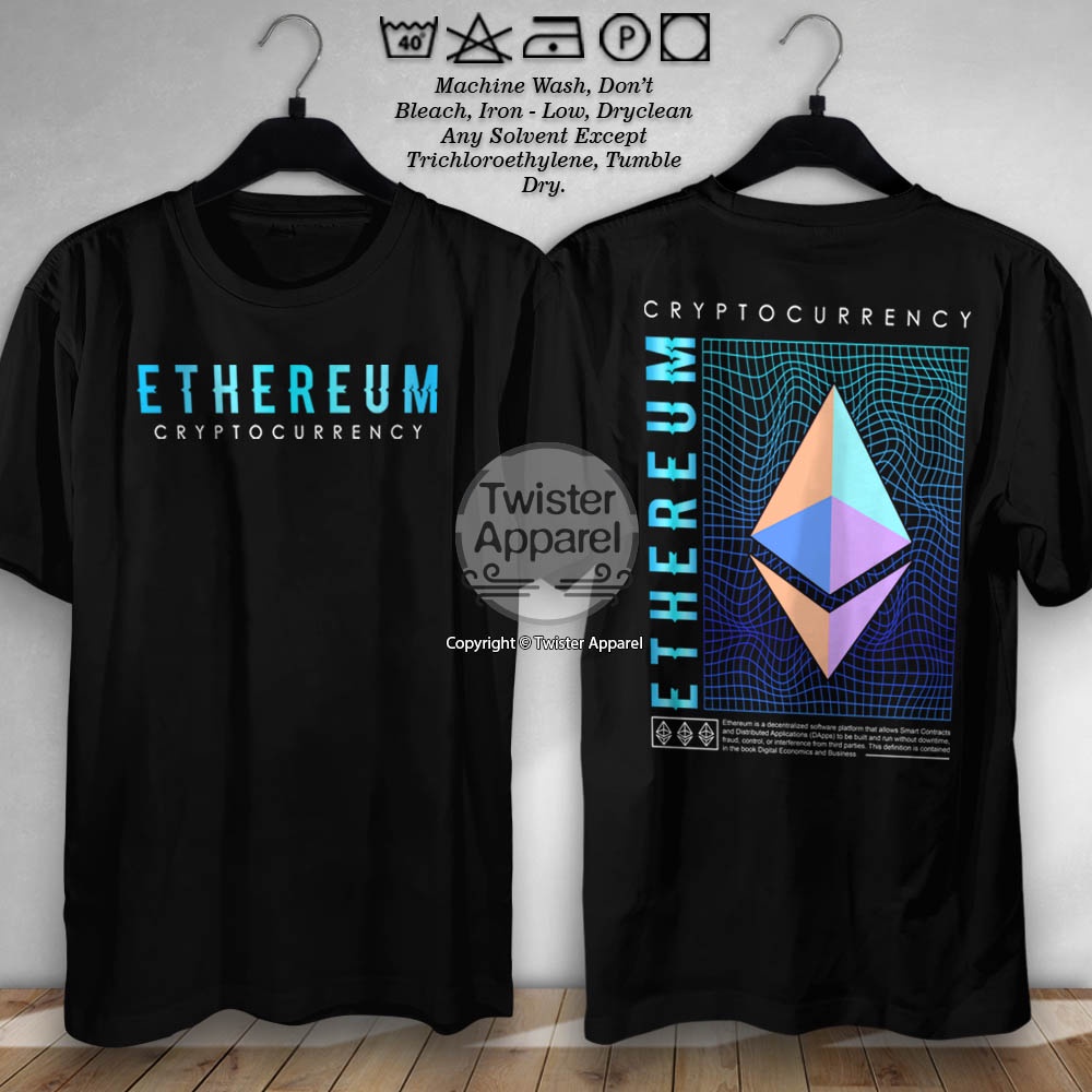 Ethereum Cryptocurrency T-shirt Crypto ETH Futuristic Blockchain Men's ...