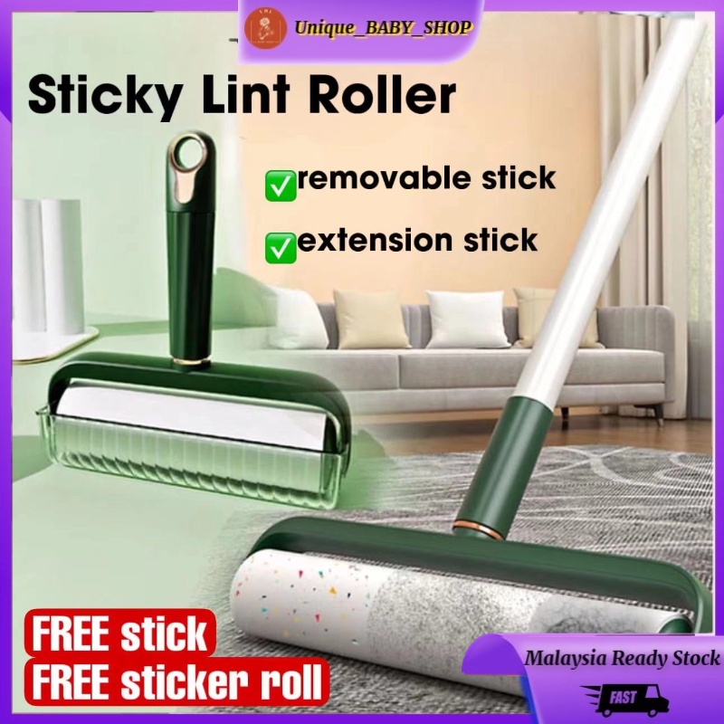 NEW DESIGN Sticky Lint Roller Mop Detachable Rod Floor Mop Dust Hair ...