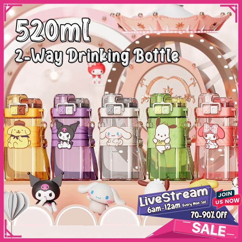 520ml Kuromi Bottle Kids Water Bottle Hello Kitty Melody Cinamoroll Cute Water Bottle Sanrio ...