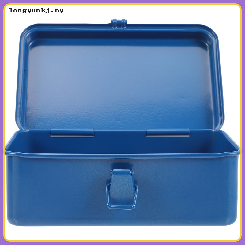 🧂 Trunk Metal Portable Kotak Alat Biru 1Pcs Organizer Besi Kecil ...