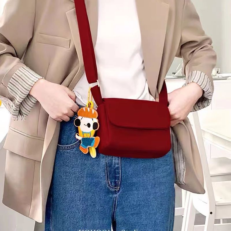 Ins Simple Solid Color Fashion All-Match Japanese Messenger Small ...