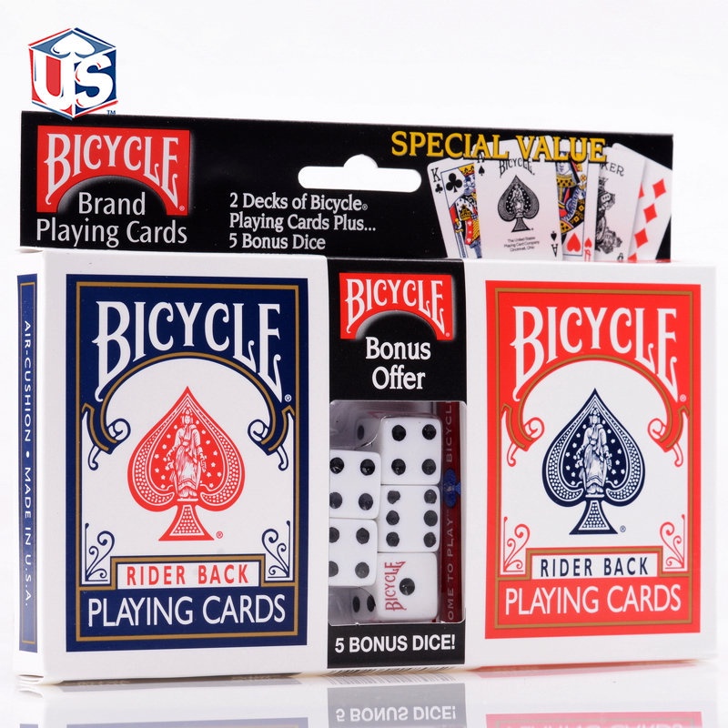 Bicycle Standard Index Playing Cards Red&Blue Rider Back Deck with 5 ...