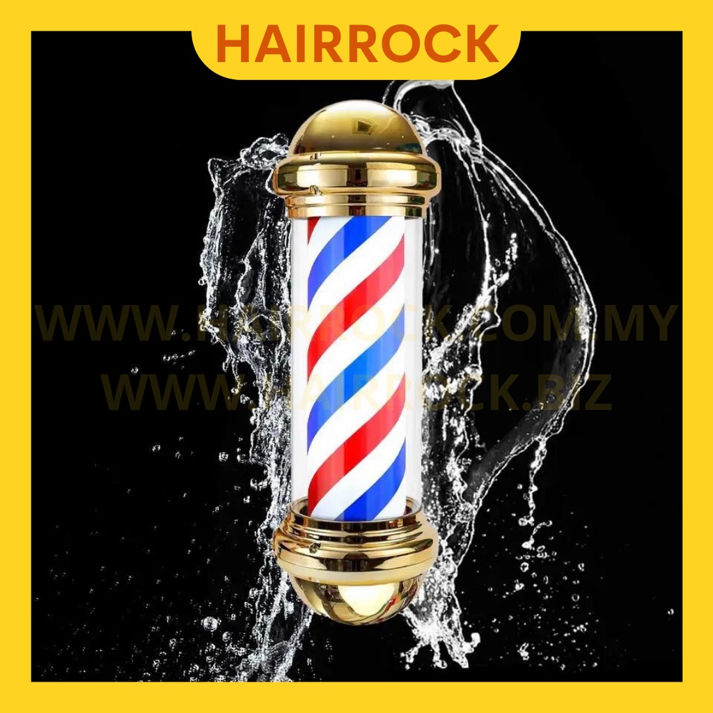 73cm Professional Gold Classic Neon Signs Hanging Rotating Barber Pole ...