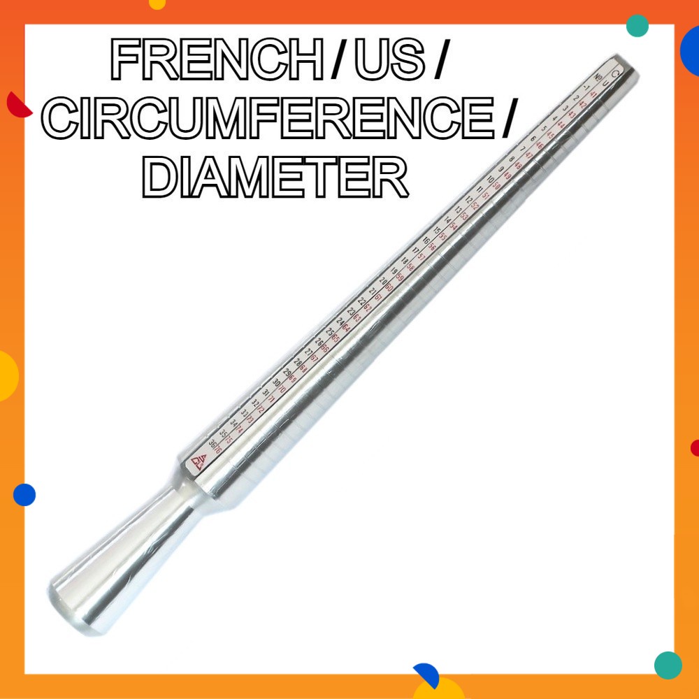 French US Circumference Diameter Ring Mandrel Ring Sizer Measuring ...