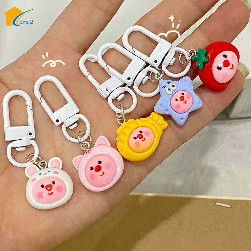 Candy Color Loopy Key Chain Cute Beaver Car Key Ring Cartoon Bags ...
