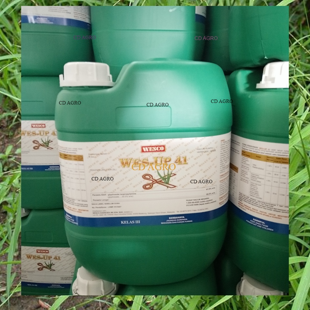 WES UP 41 20L Glyphosate 41% Weed Killer Racun Rumpai sama Roundup ...