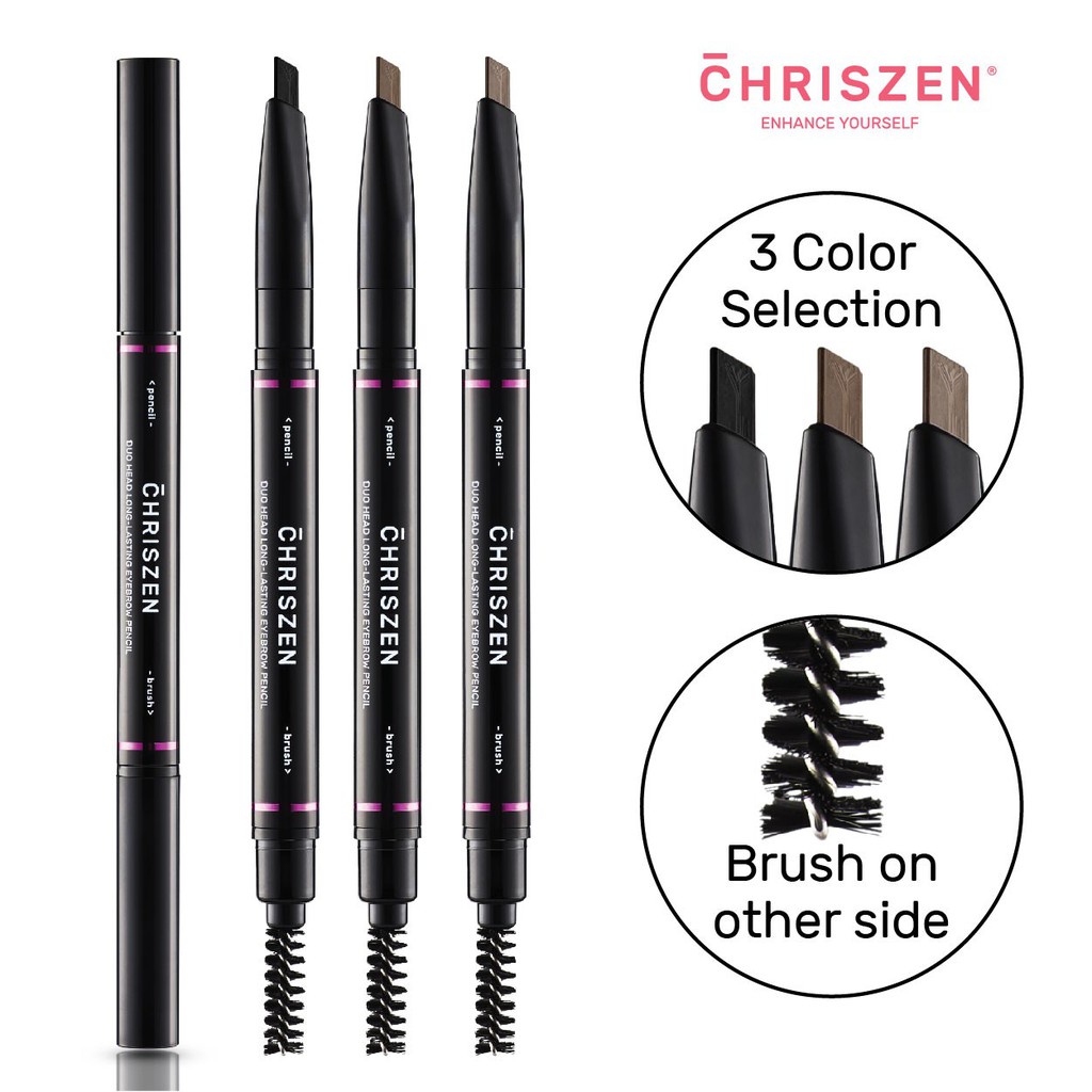Chriszen 2 in 1 Long Lasting Eyebrow Pencil (12g) | Shopee Malaysia
