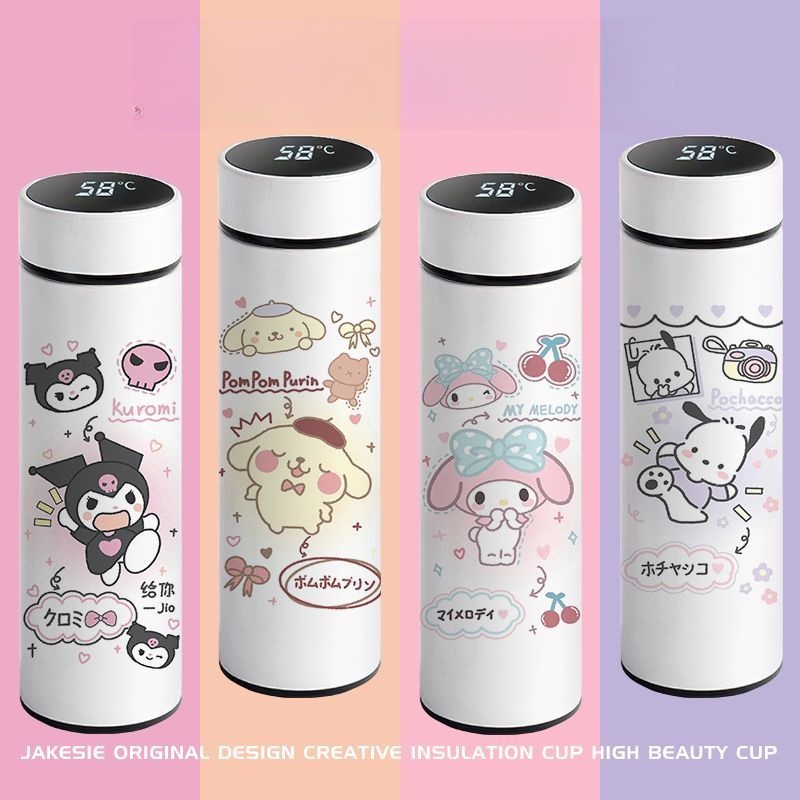 Sanrio Kuromi Melody Cinnamoroll Pochacco Pom Pom Purin Smart Thermos ...