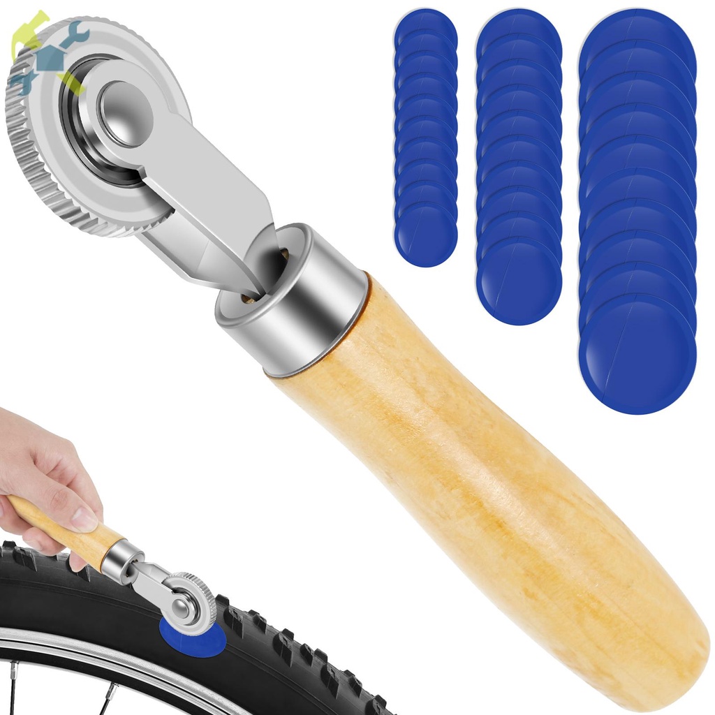 30Pcs Car Tire Repair Patch with Roller 32/45/58Mmm Tire Natural Rubber ...