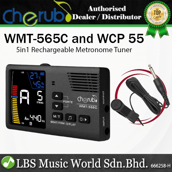 Cherub WMT-565C 5 in 1 LCD Metronome Chromatic Tuner with USB ...