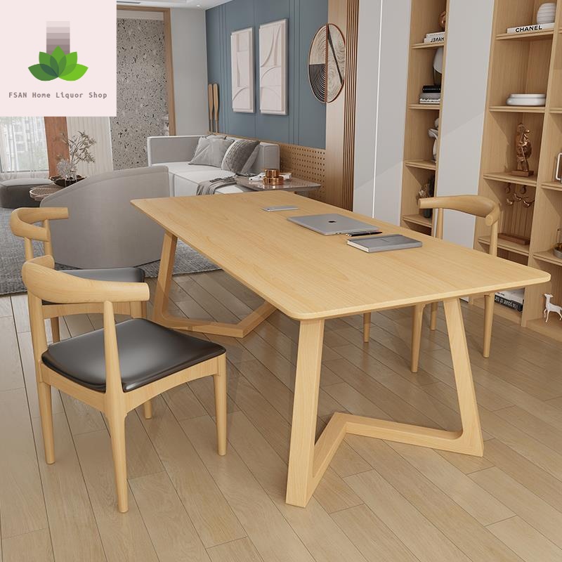 Living room large desk solid wood modern desk simple computer table ...