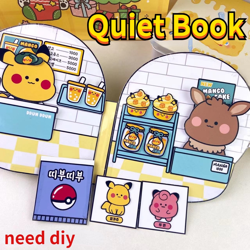 Cartoon Bank Quiet Book Cookie Buffet Dollhouse Paper Pikachu Kirby ...