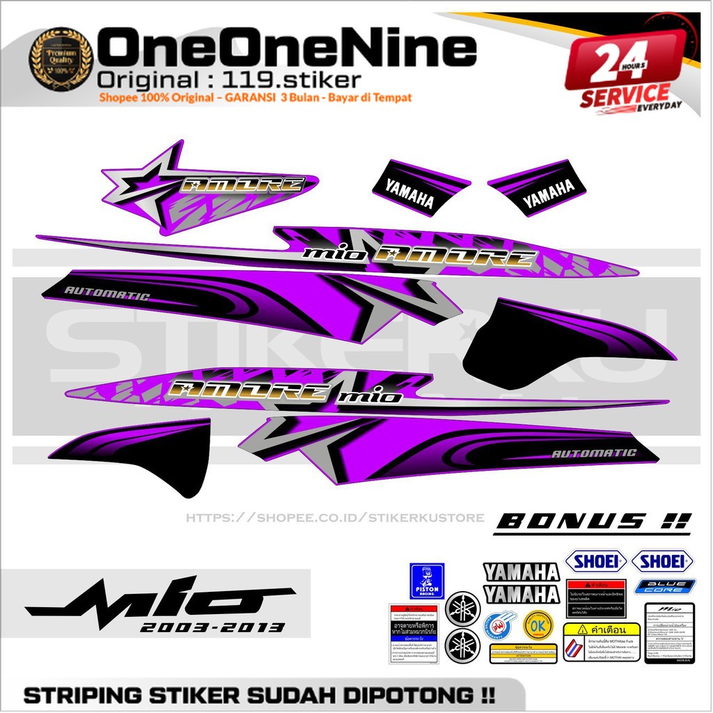 Mio AMORE PREMIUM STRIPING / THAILAND / AMORE STICKERS / MIO AMORE ...