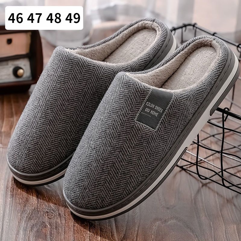 46 Large Size 47 Size Cotton Slippers Men 4849 Size Winter Home Anti ...