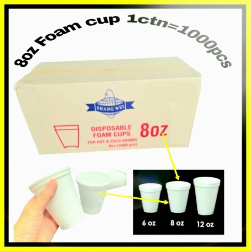 Polystyrene cup 6oz & 8oz 1 BOX (1000PCS+-) | Shopee Malaysia
