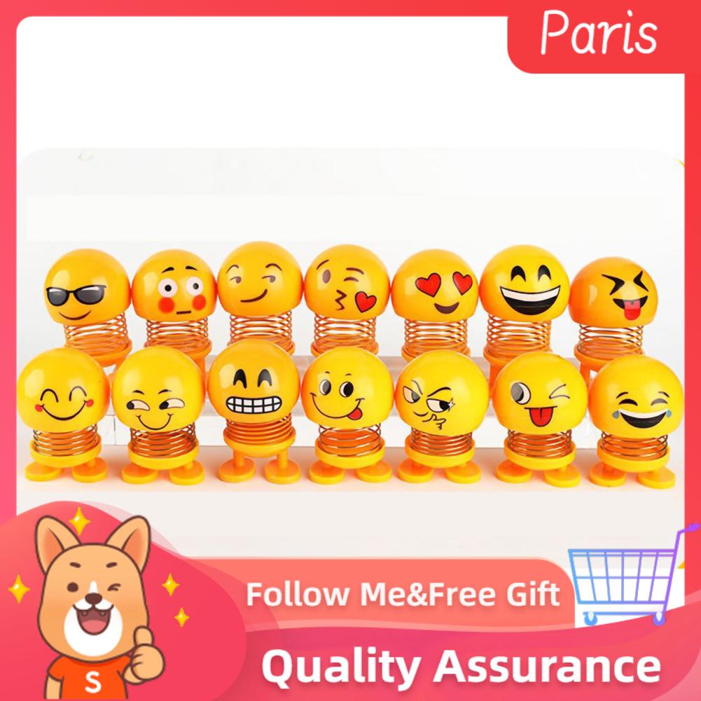 Superparis Spring Bobble Head Toy Cute Face Car Emotion Doll Interior ...