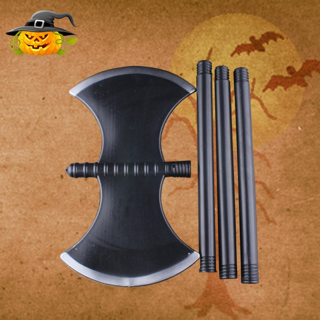 Halloween Stage Props Sickle Double-Sided Axe Red Three-Pronged Three ...