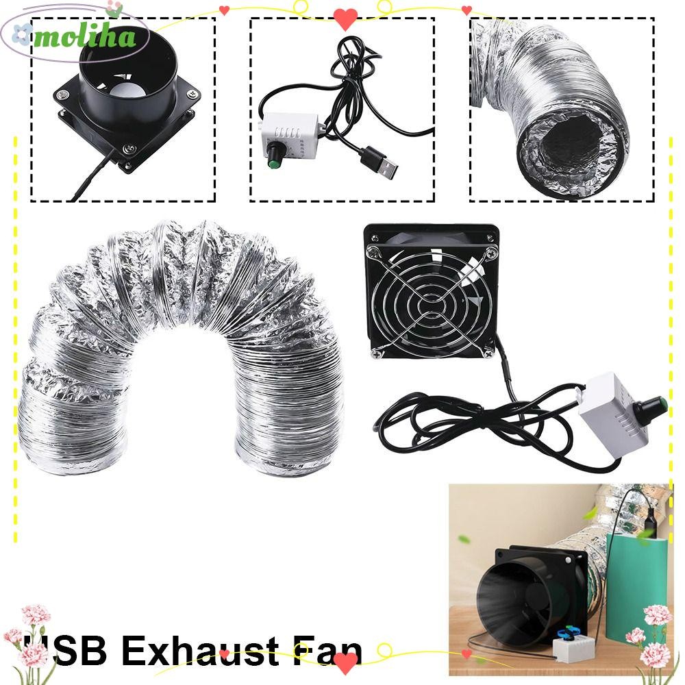 MOLIHA 1Pcs USB Exhaust Fan, Duct Air Ventilation Simple Mini Fume ...