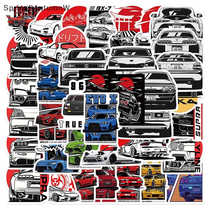 [SpringSAutumnW] 50pcs JDM Retrofit Racing Car Graffiti Stickers ...